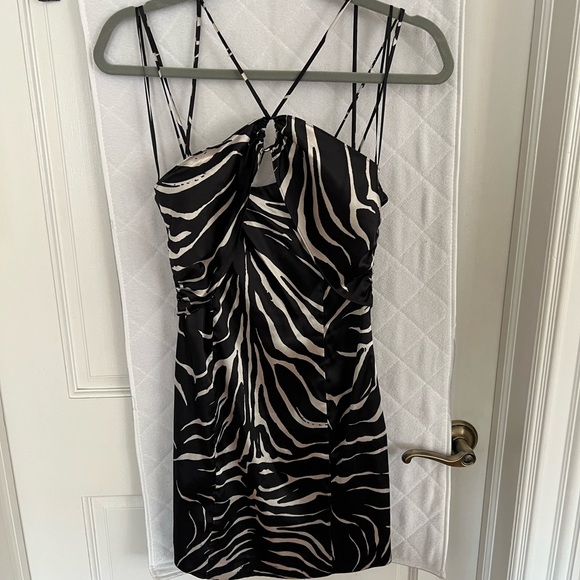 Zara | Dresses | Zara Zebra Satin Dress | Poshmark